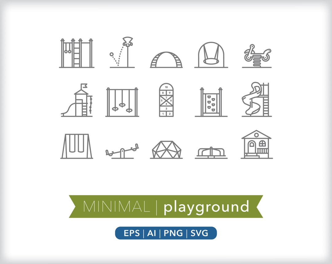 Playground Icon Set: School Illustrations, SVG, PNG, AI (digital ...