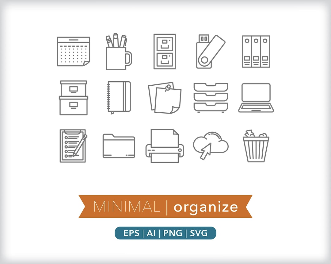 Office Organize Icons: SVG, AI, PNG (digital Download) - Etsy