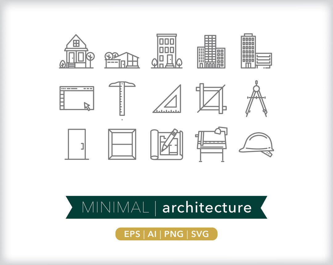 Architecture Icons: Building & Design Elements (digital Download) - Etsy