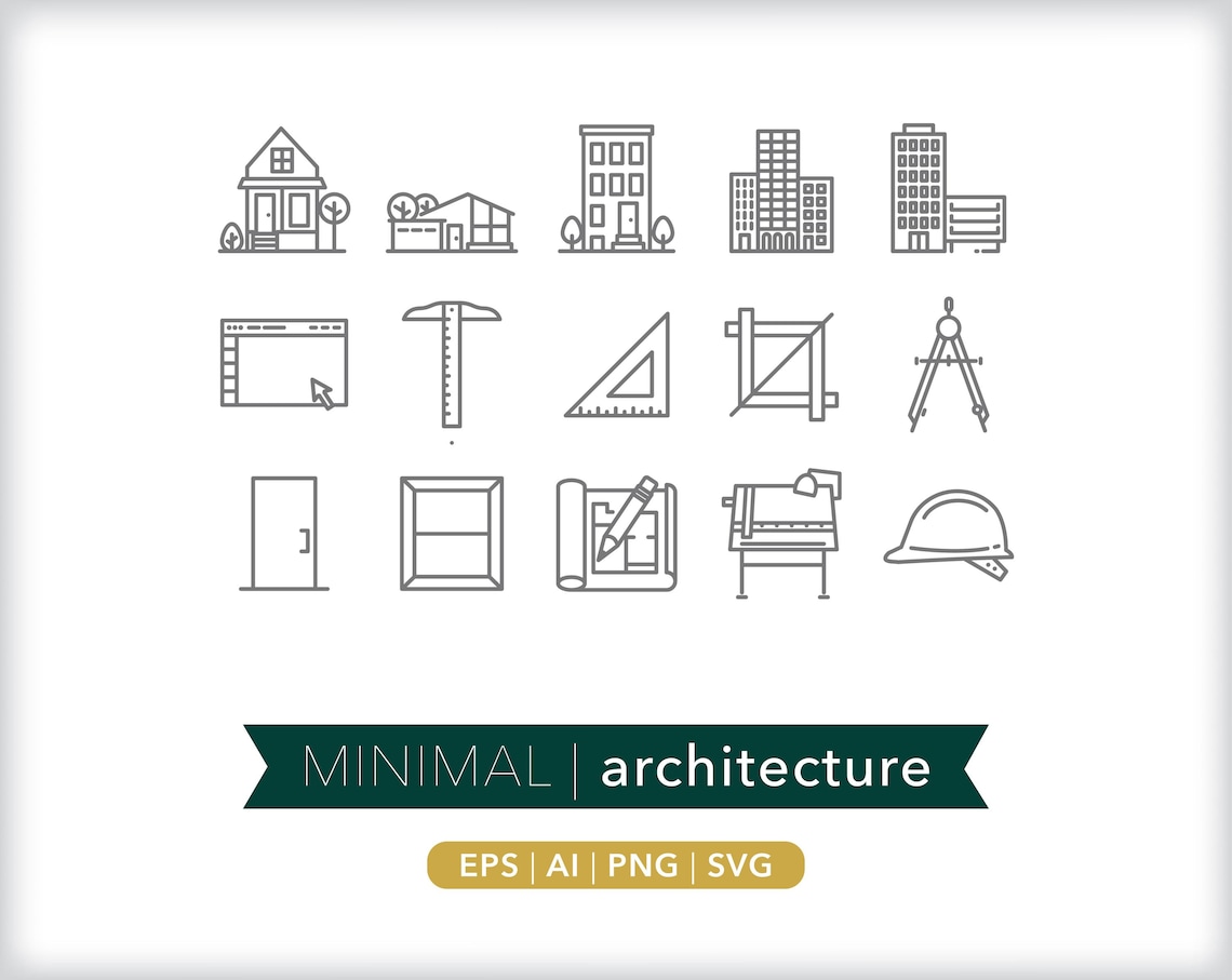 Architecture Icons: Building & Design Elements (digital Download) - Etsy