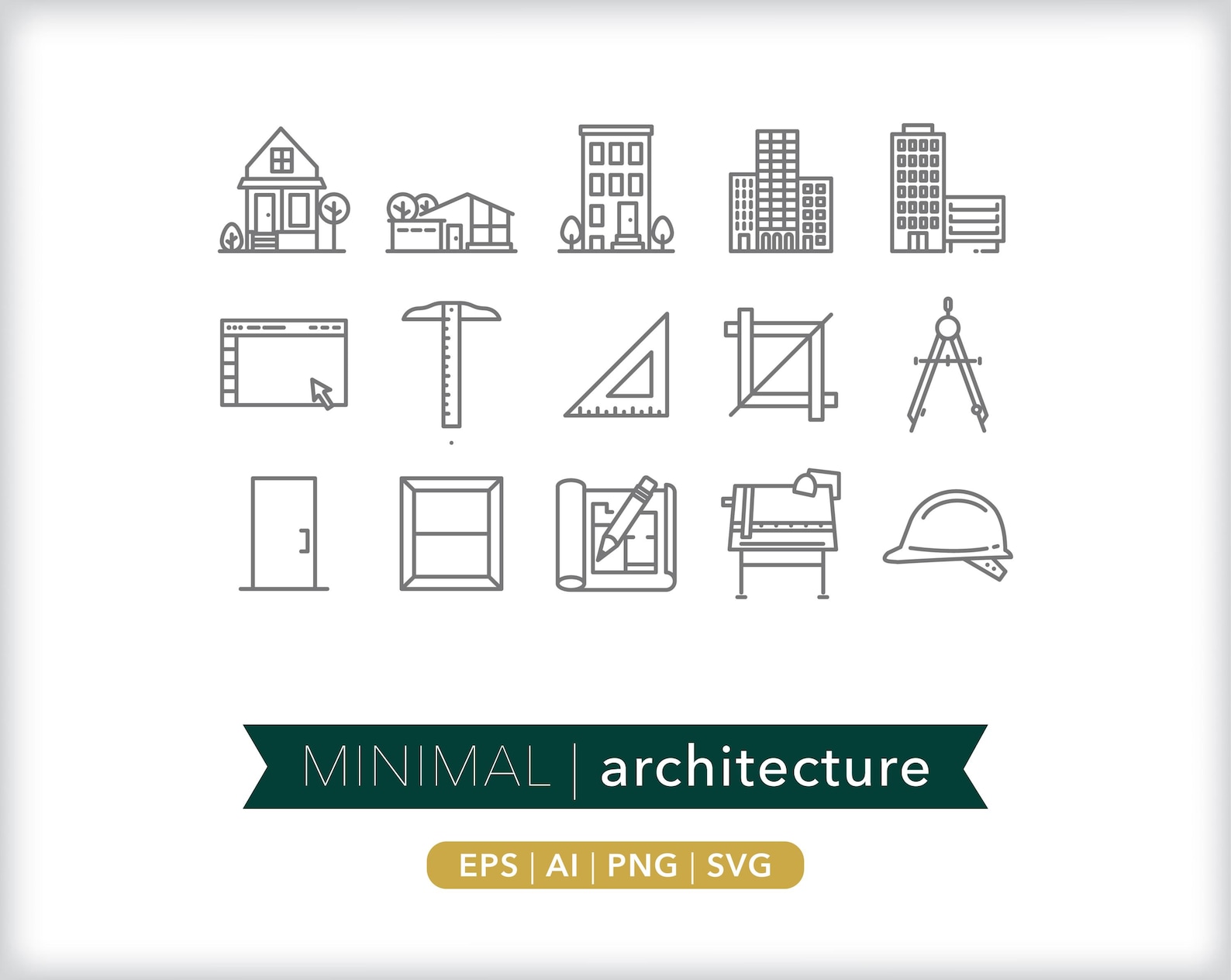 Architecture Icons: Building & Design Elements (digital Download) - Etsy