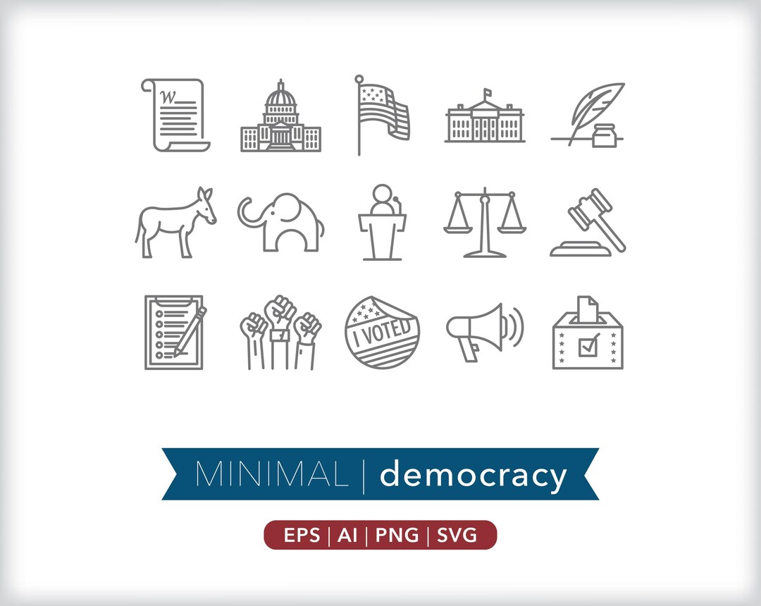 Democracy Icons: Politics SVG AI PNG Clipart (digital Download) - Etsy