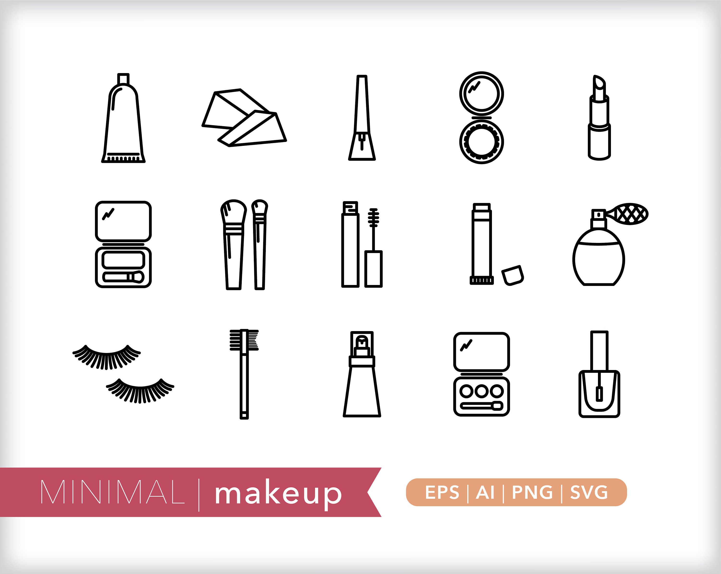 Makeup Icons | Beauty Icons | SVG AI PNG | Instant Digital Download for ...