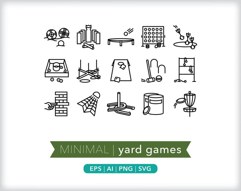 Yard Games Icons: Tailgate SVG, AI, PNG (digital Download) - Etsy