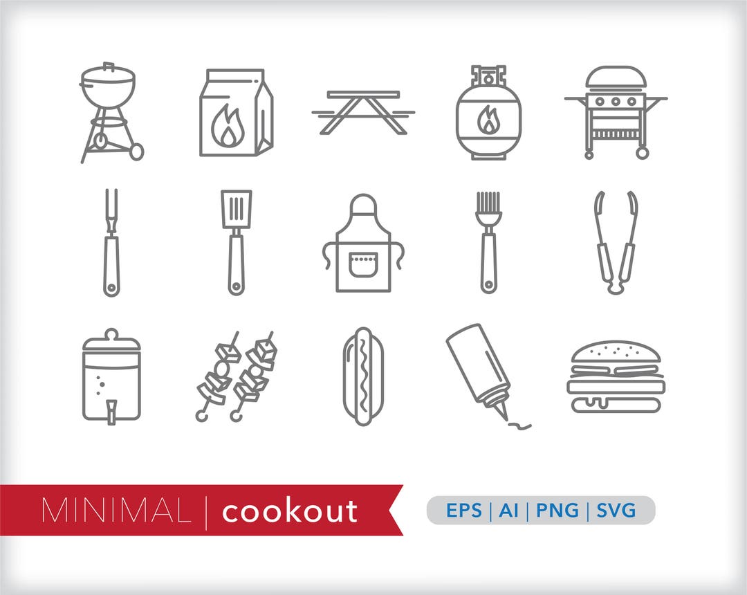 Cookout Icons | Food Icons | Summer Icons | SVG AI PNG | Digital ...