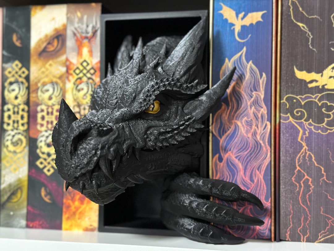 Fantasy Dragon Book Nook Dragon Bookend 3D Printed Perfect as a Gift ...