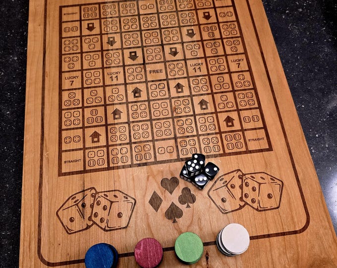 Dice Poker Game Board - Etsy Canada