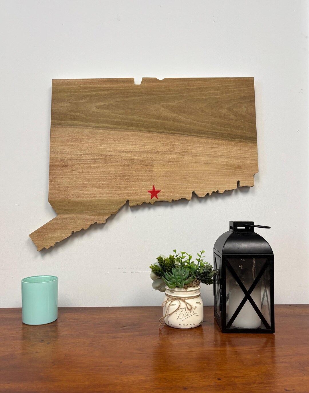 State Silhouette Wall Art With Hometown Accent, Wall Decor, State Wall ...