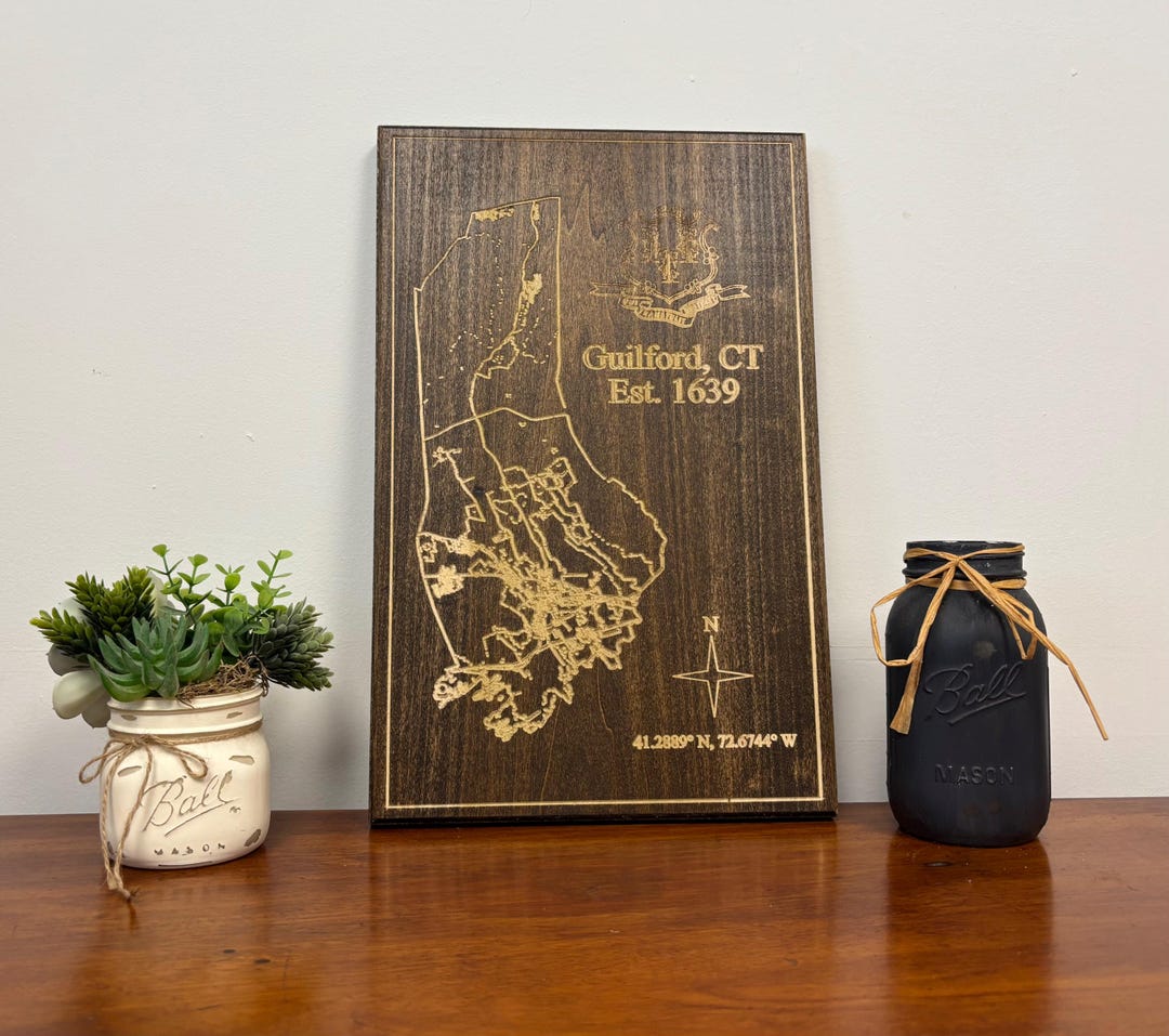 Wooden Map of Any City or Town, Custom Town Map, Personalized Town Map ...