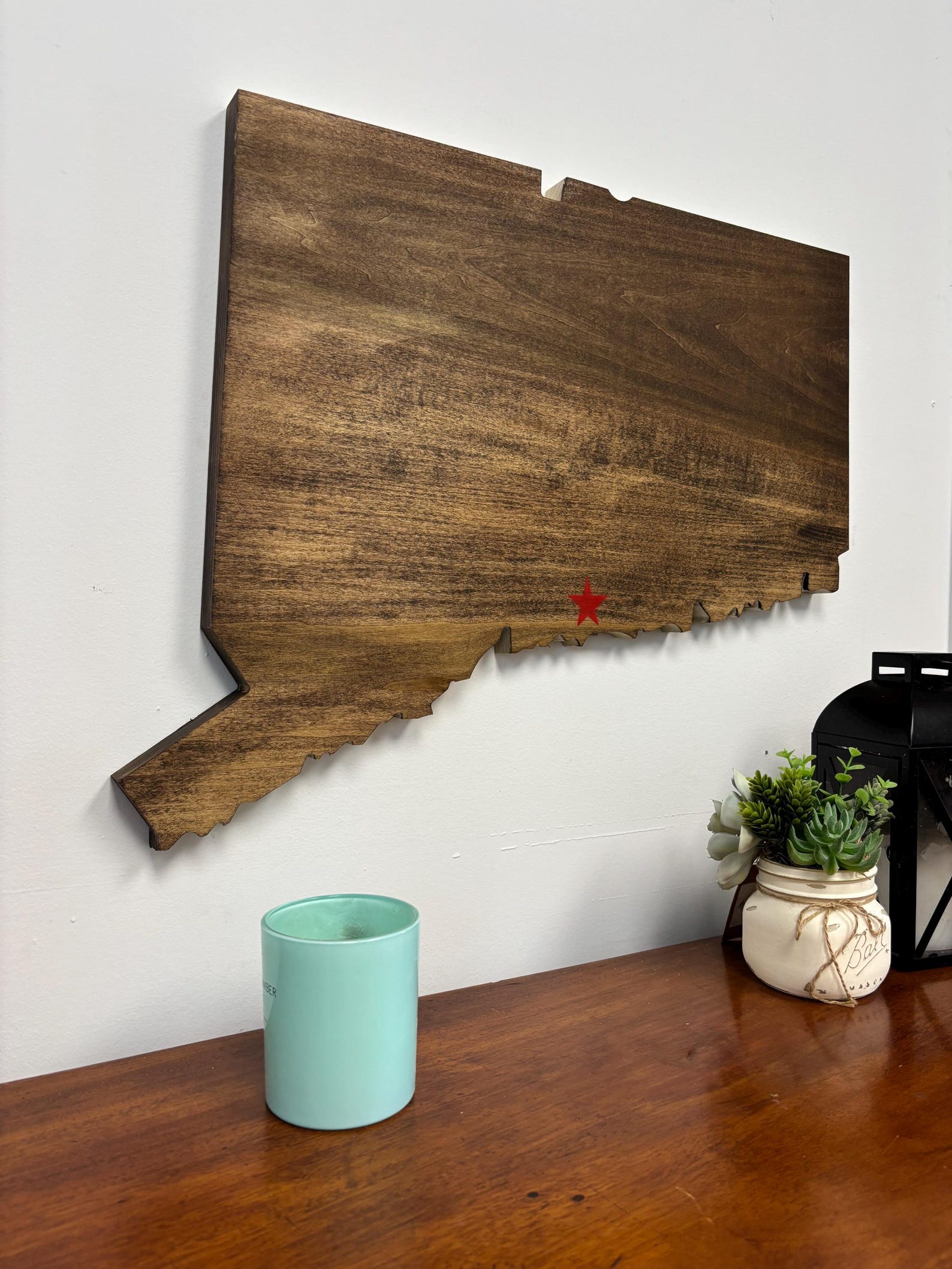 State Silhouette Wall Art With Hometown Accent, Wall Decor, State Wall ...