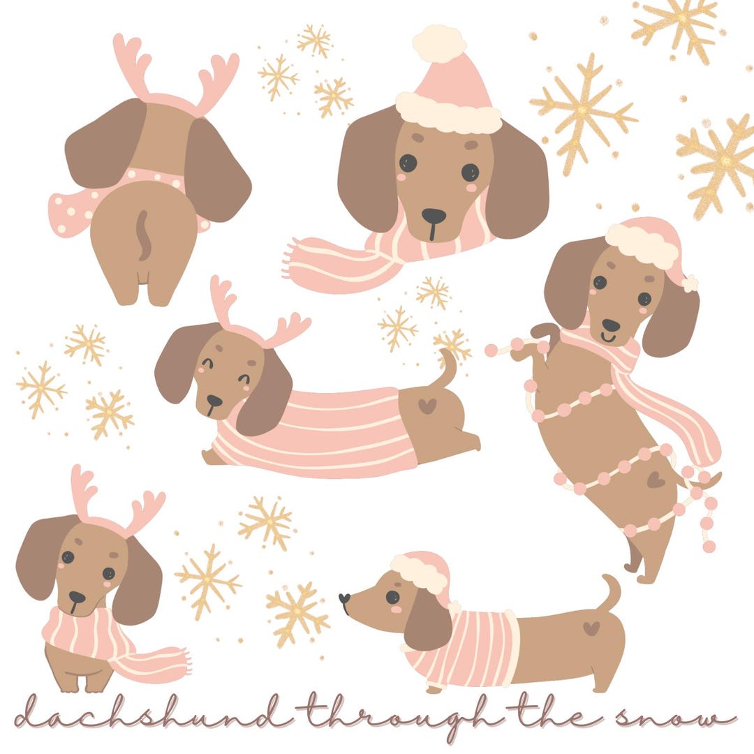 Dachshund Through the Snow PNG - Etsy