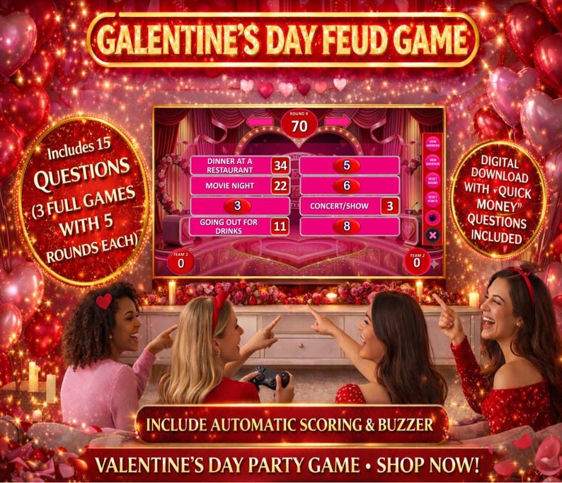 Friendly Feud Galentine's Day Edition | Powerpoint Digital Download ...