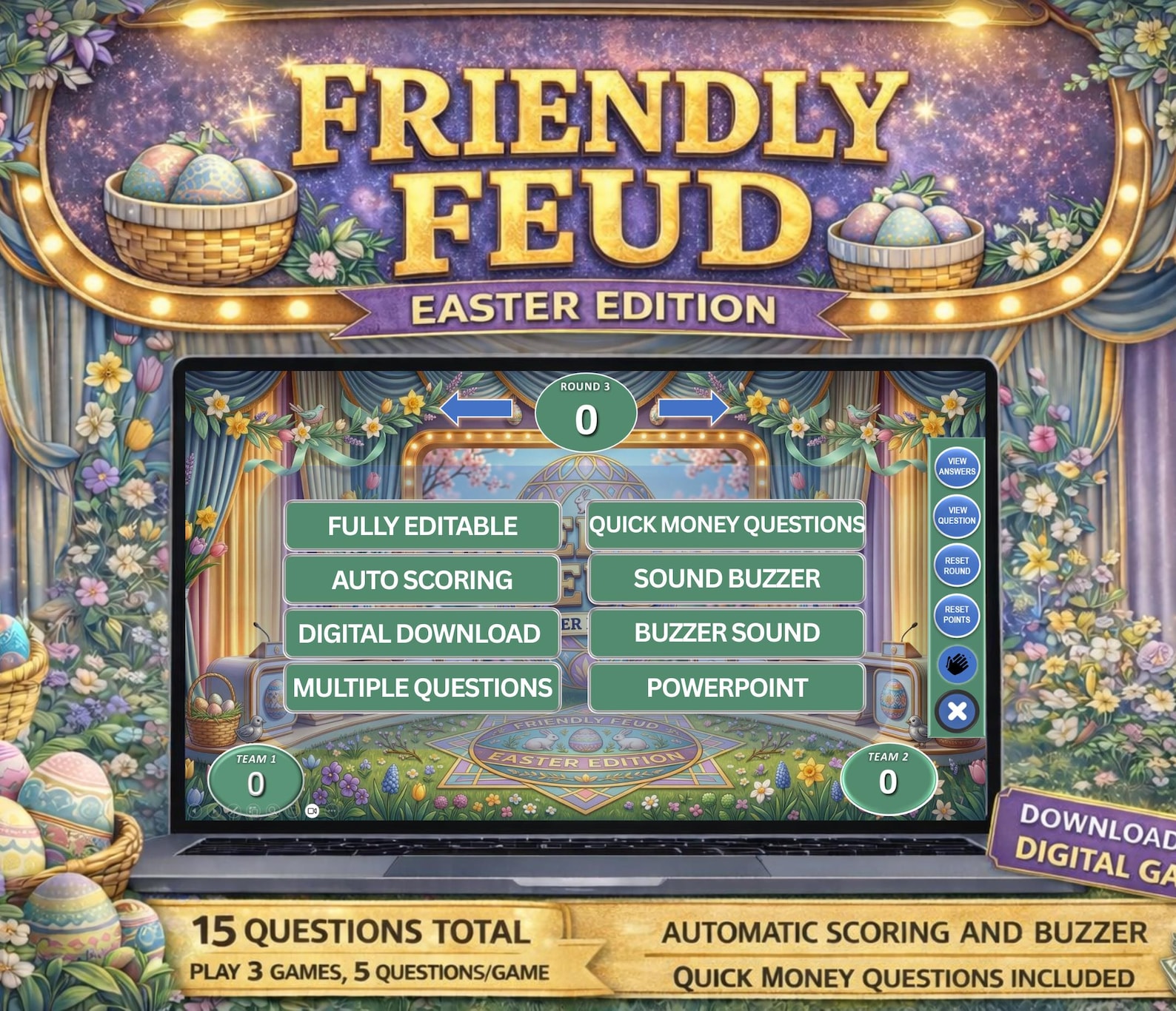 Friendly Feud Easter Edition | Easter Party Game | Powerpoint Digital ...