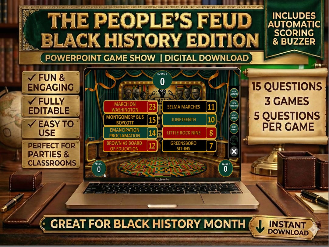 Black History Edition | the People's Feud | Powerpoint Digital Download ...