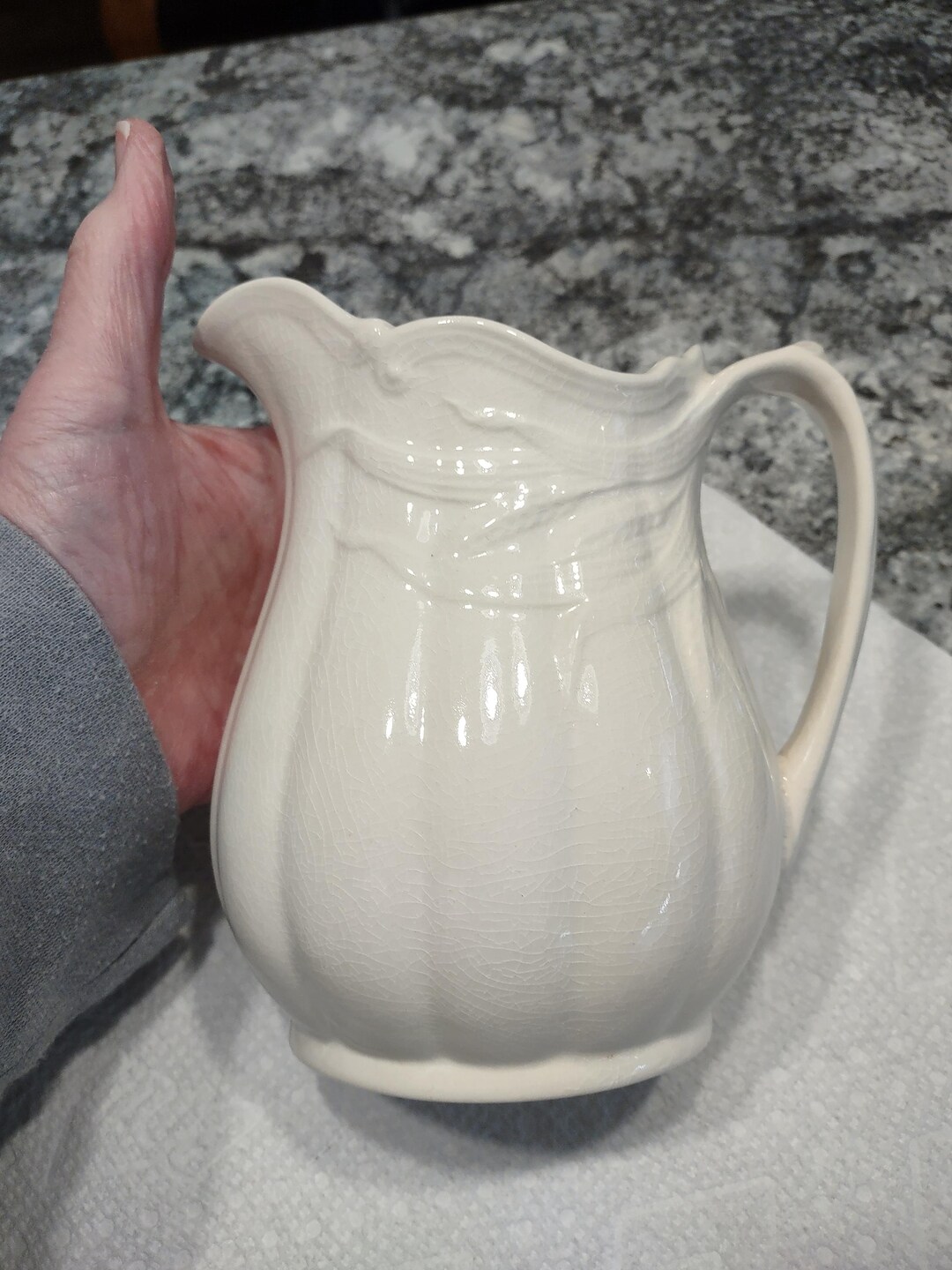 Vintage - Ironstone Water Pitcher 6" - Wheat Pattern - William Adams ...