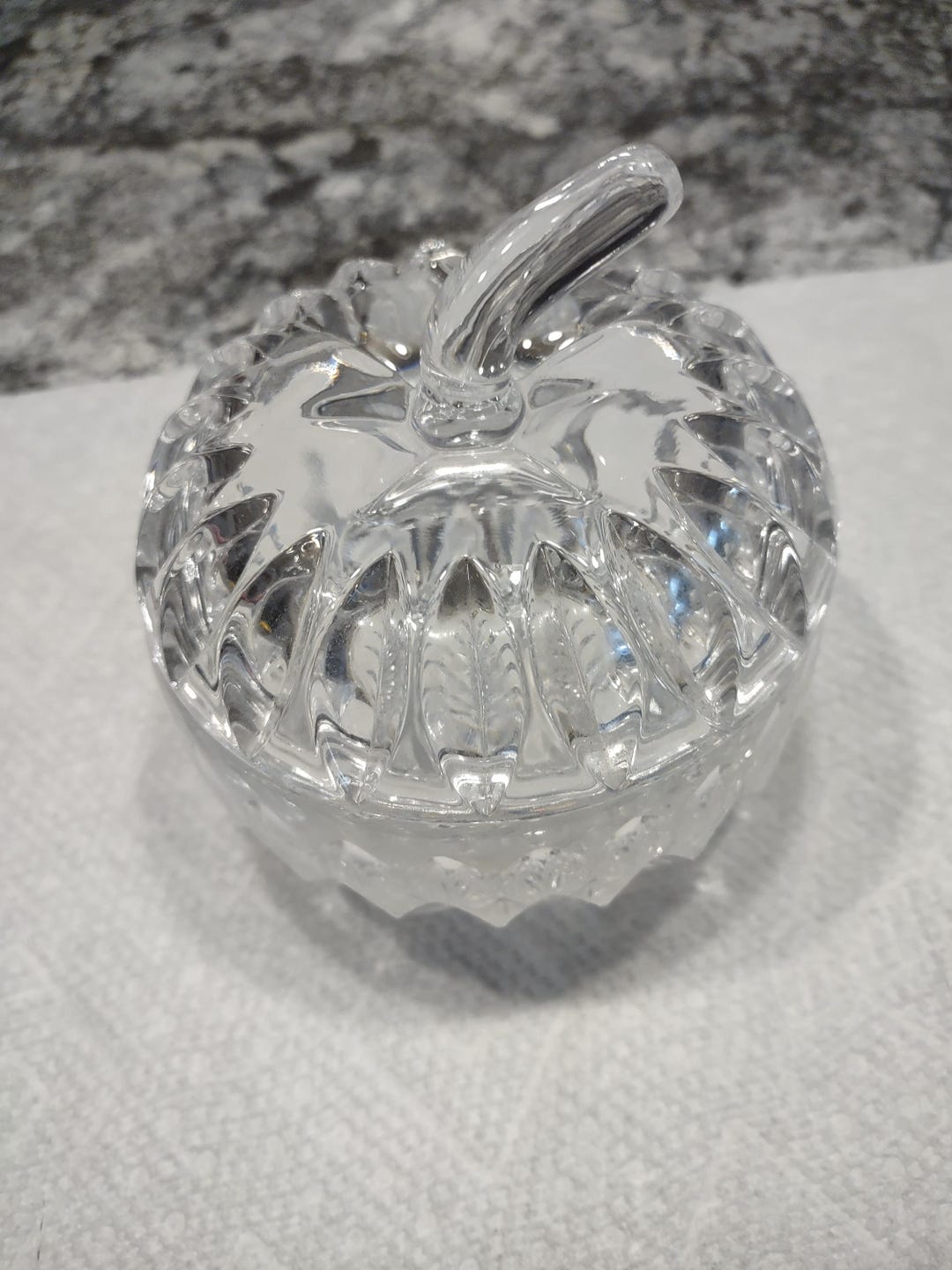 Vintage - Lead Crystal Apple Shaped Candy/trinket Dish - Gorham Brand ...