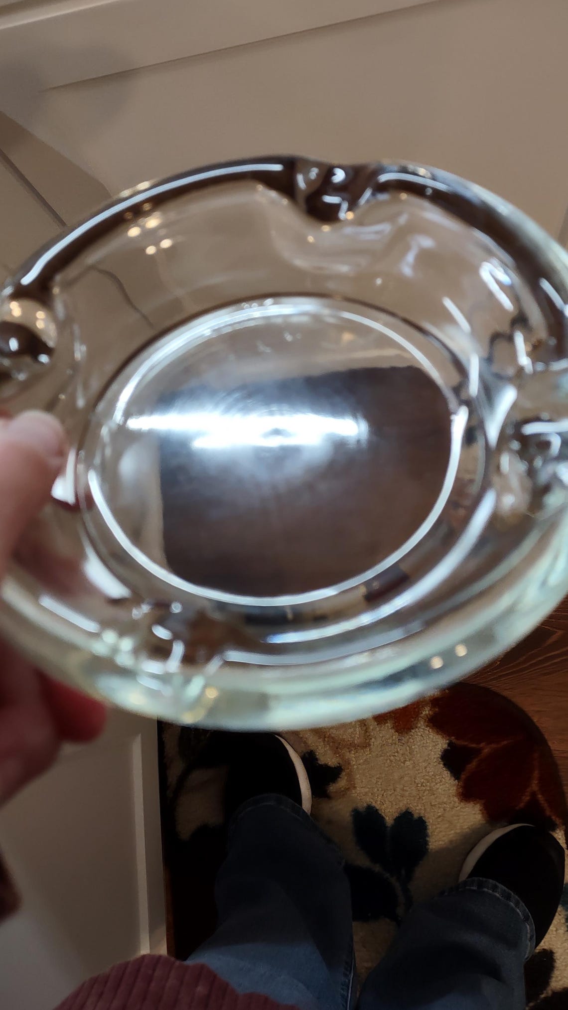 Vintage Brass Ashtray With Glass Insert/catch All - 8 1/4" Diameter ...