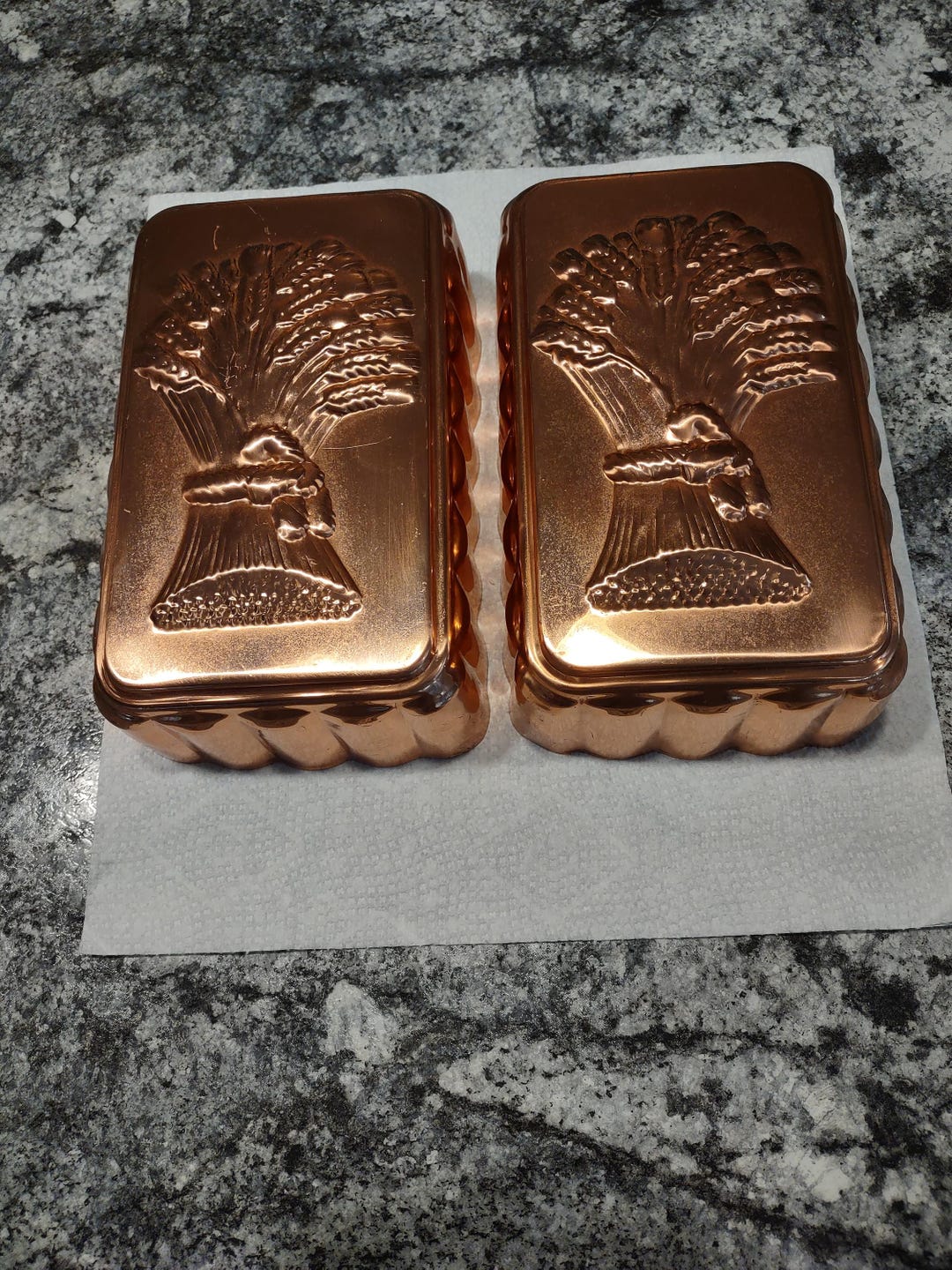 Vintage - Wheat Copper Mold - Wall Decor With Brass Hook - Rectangular ...