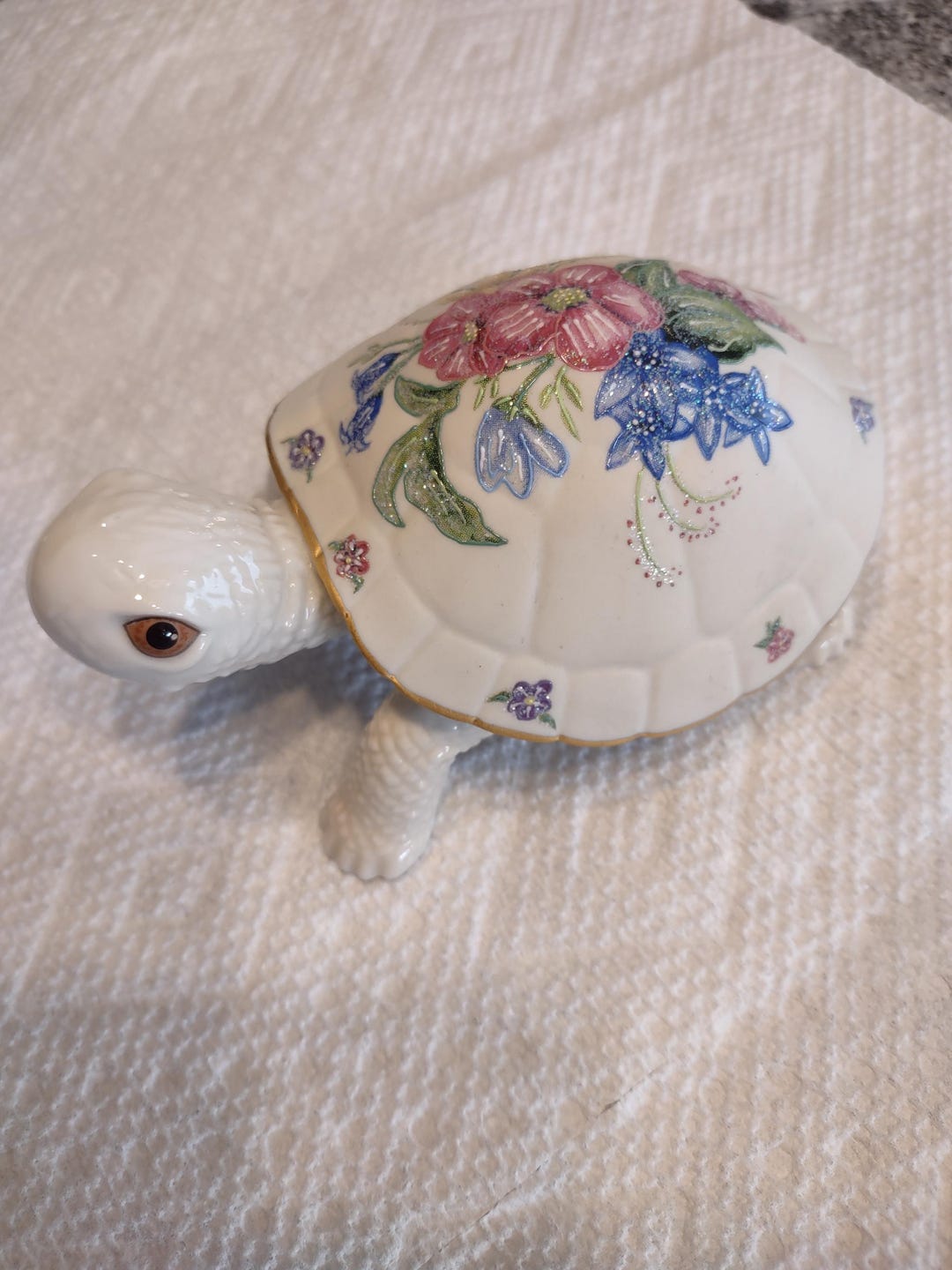 Vintage - Lenox Floral Turtle Figurine - Original From Rhyn-rivet ...