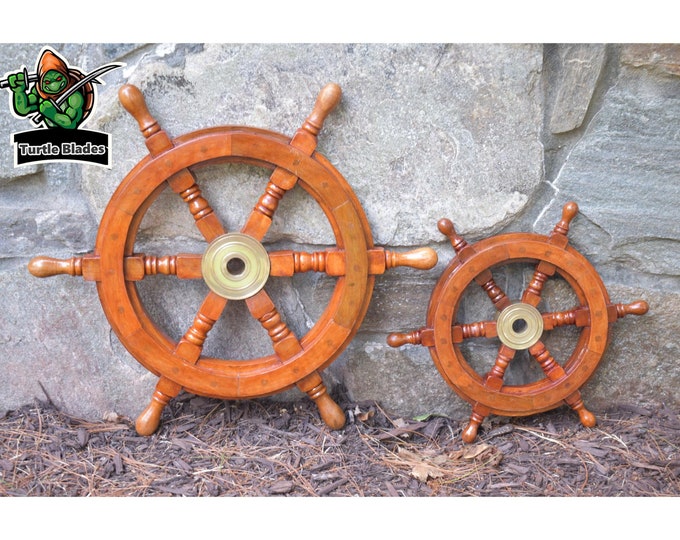 Antique Wooden Ships Wheel "large Vessel" 8 Spoke Maritime Nautical ...
