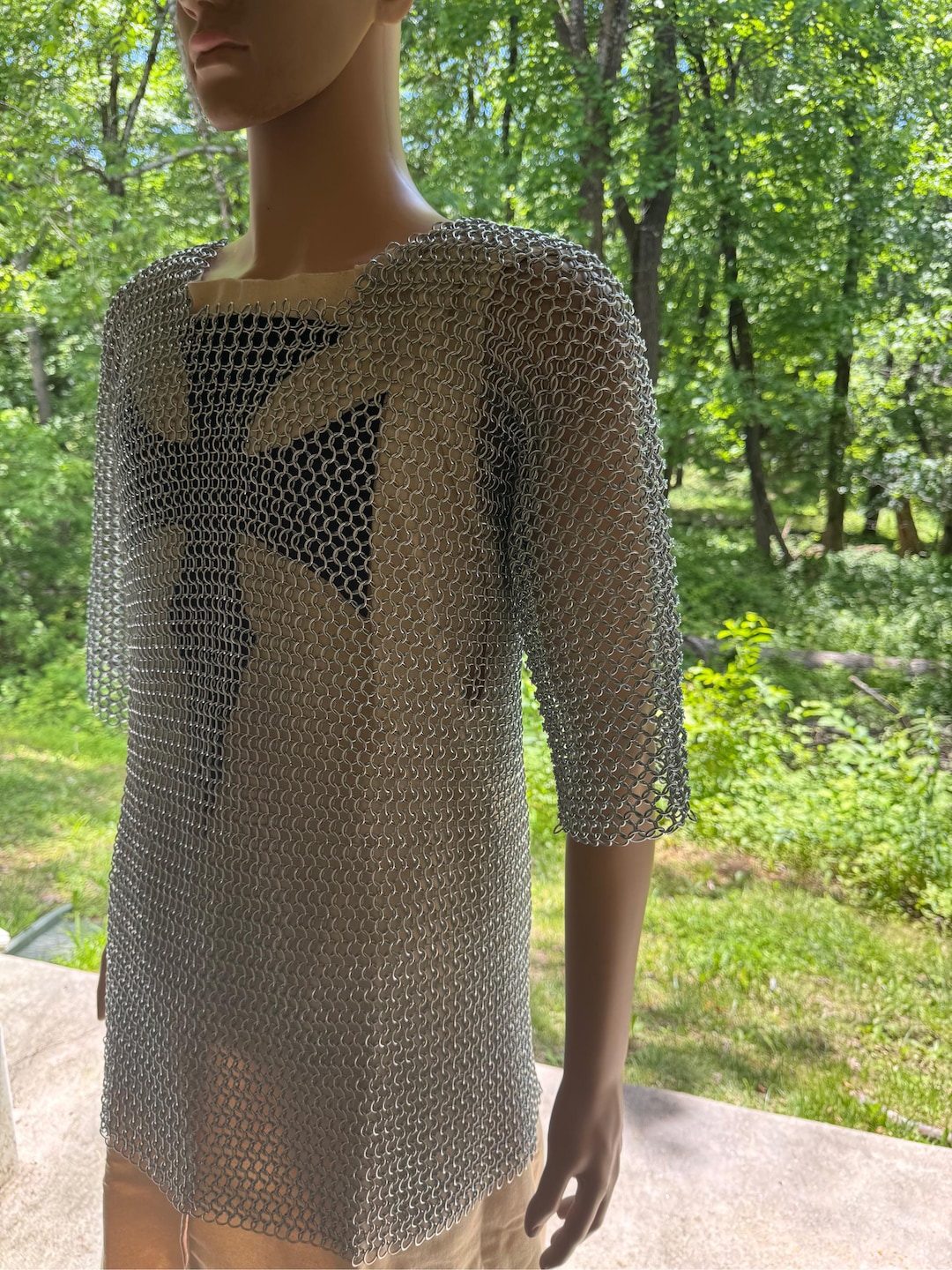 Handmade Chainmail Shirt and Coif Medieval Armor Set, Viking LARP ...