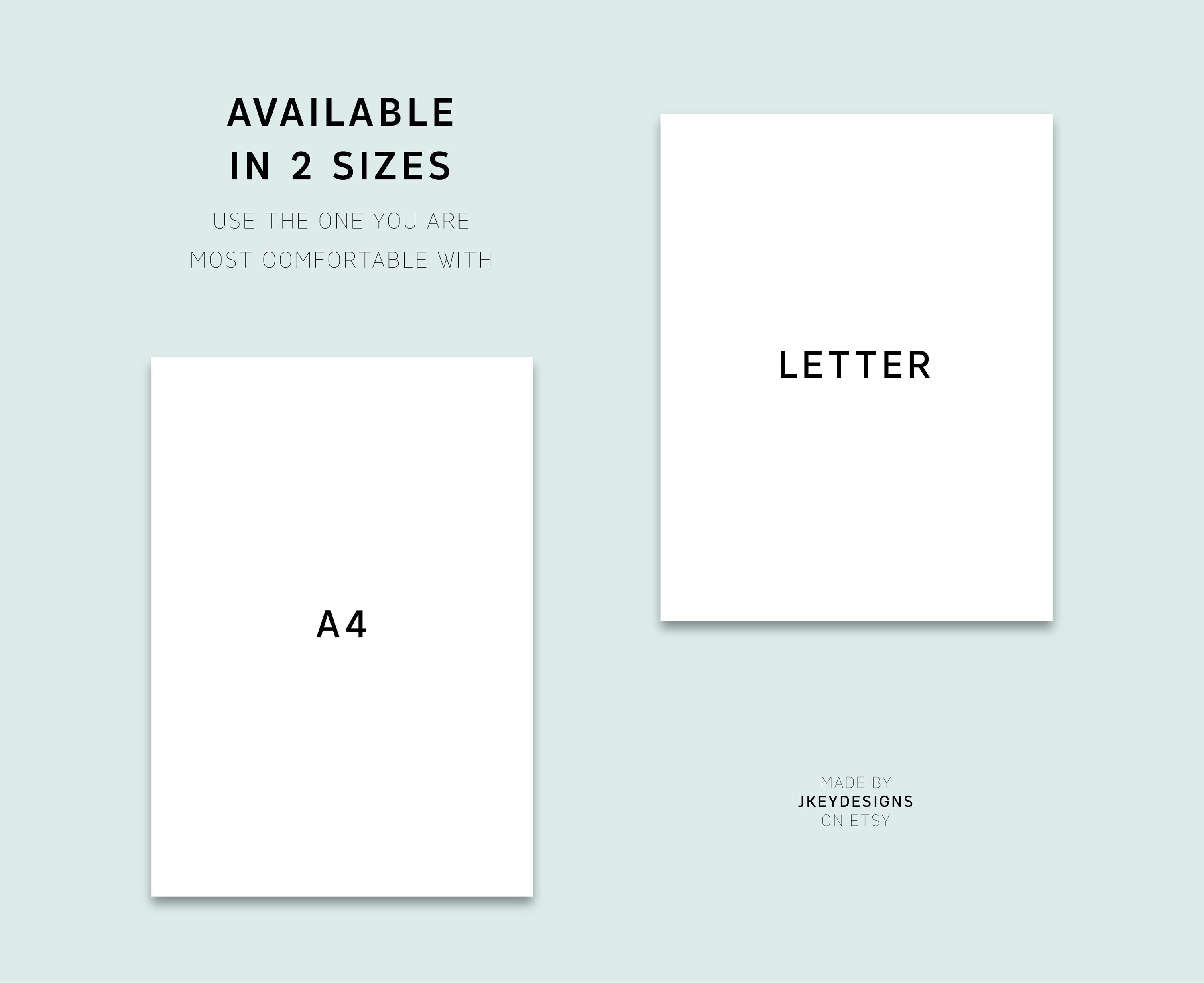 5 Column Customizable Log, Printable Log Sheet, A4 and Letter Size ...