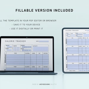 Daily Calorie Tracker, Printable Calories Journal, A4/a5/letter/half ...
