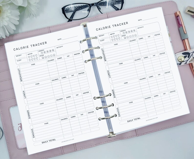 Daily Calorie Tracker, Printable Calories Journal, A4/a5/letter/half ...