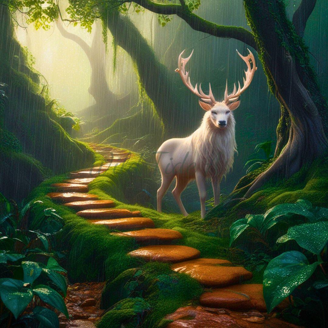 Mystical Stag in Enchanted Forest Digital Art 16 Ultra-high-resolution ...
