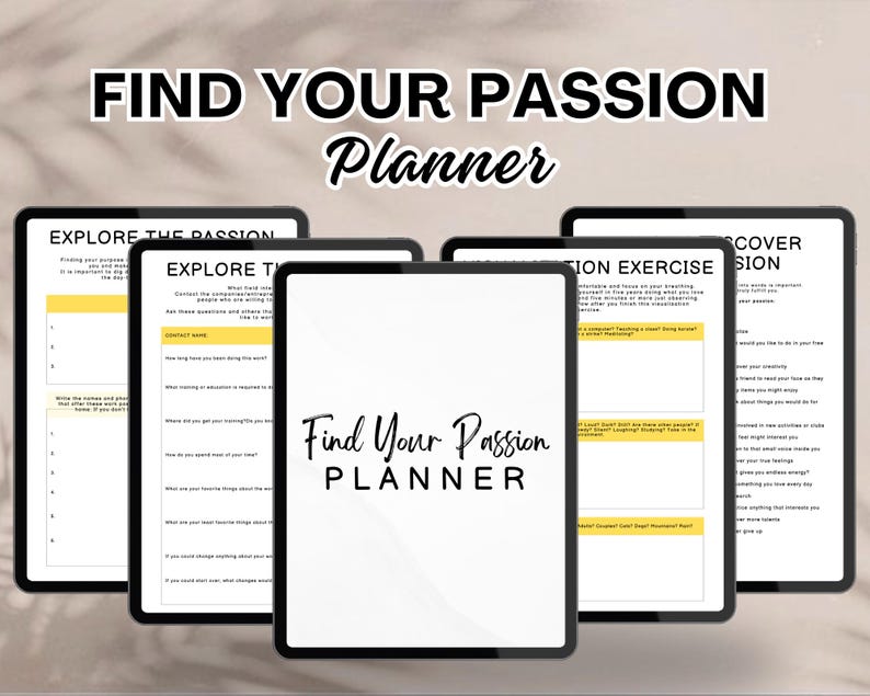 Editable Find Your Passion Planner, Customizable PDF Document for Goal ...