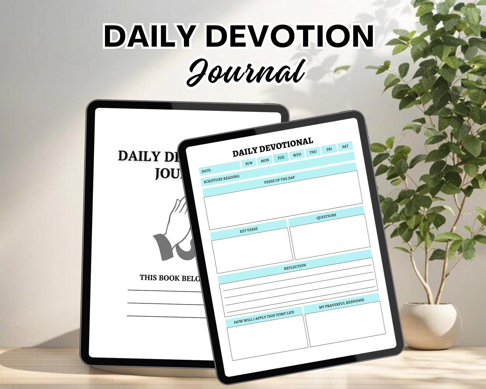 Editable Daily Devotion Journal, Guided Reflection PDF for Spiritual ...