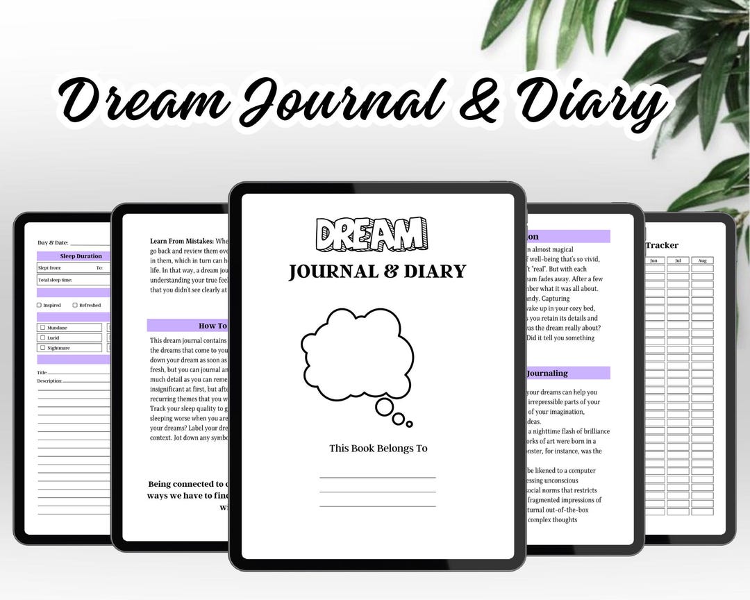 Editable Dream Journal and Diary Planner, Creative A4 PDF Document for ...