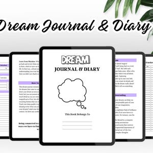 Editable Dream Journal and Diary Planner, Creative A4 PDF Document for ...