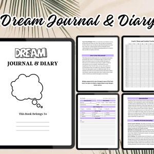 Editable Dream Journal and Diary Planner, Creative A4 PDF Document for ...