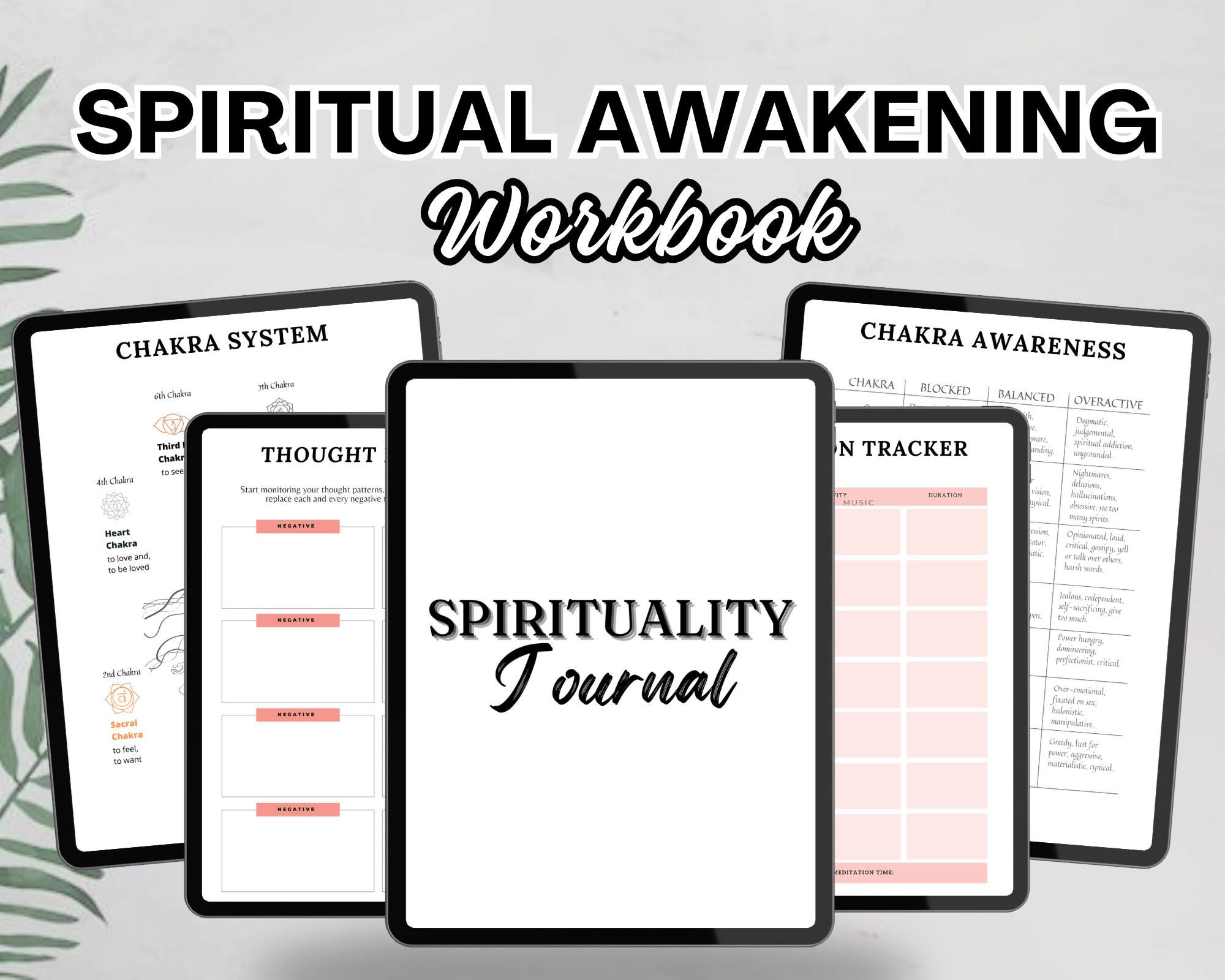 Printable Spirituality Journal, Editable Awakening Planner for Self ...
