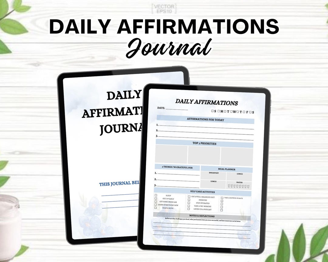 Customizable Daily Affirmations Journal, PDF for Positive Mindset ...
