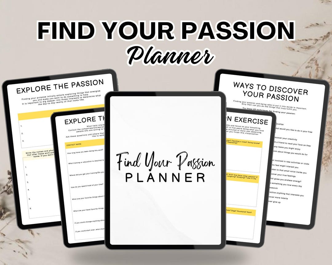 Editable Find Your Passion Planner, Customizable PDF Document for Goal ...