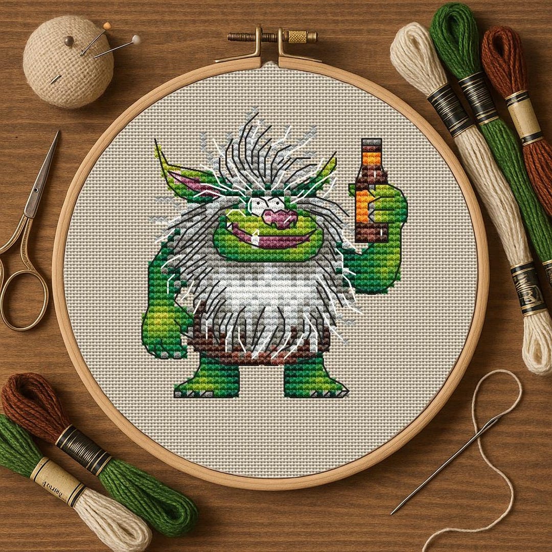 Troll Cross Stitch Pattern PDF | Forest Fantasy Embroidery - Etsy