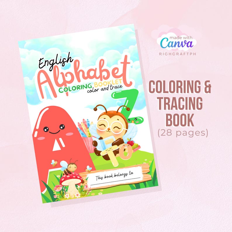 English Alphabet Coloring & Tracing Booklet (28 Pages): Editable ...