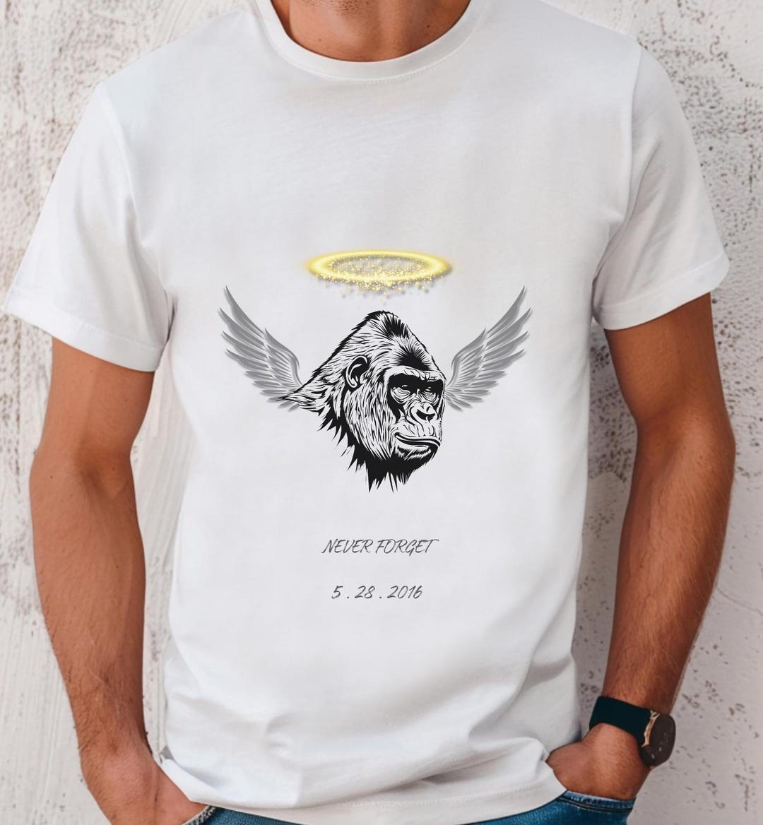 Harambe Never Forget Tshirt, in Memory of Famous Gorilla, Unisex Jersey ...