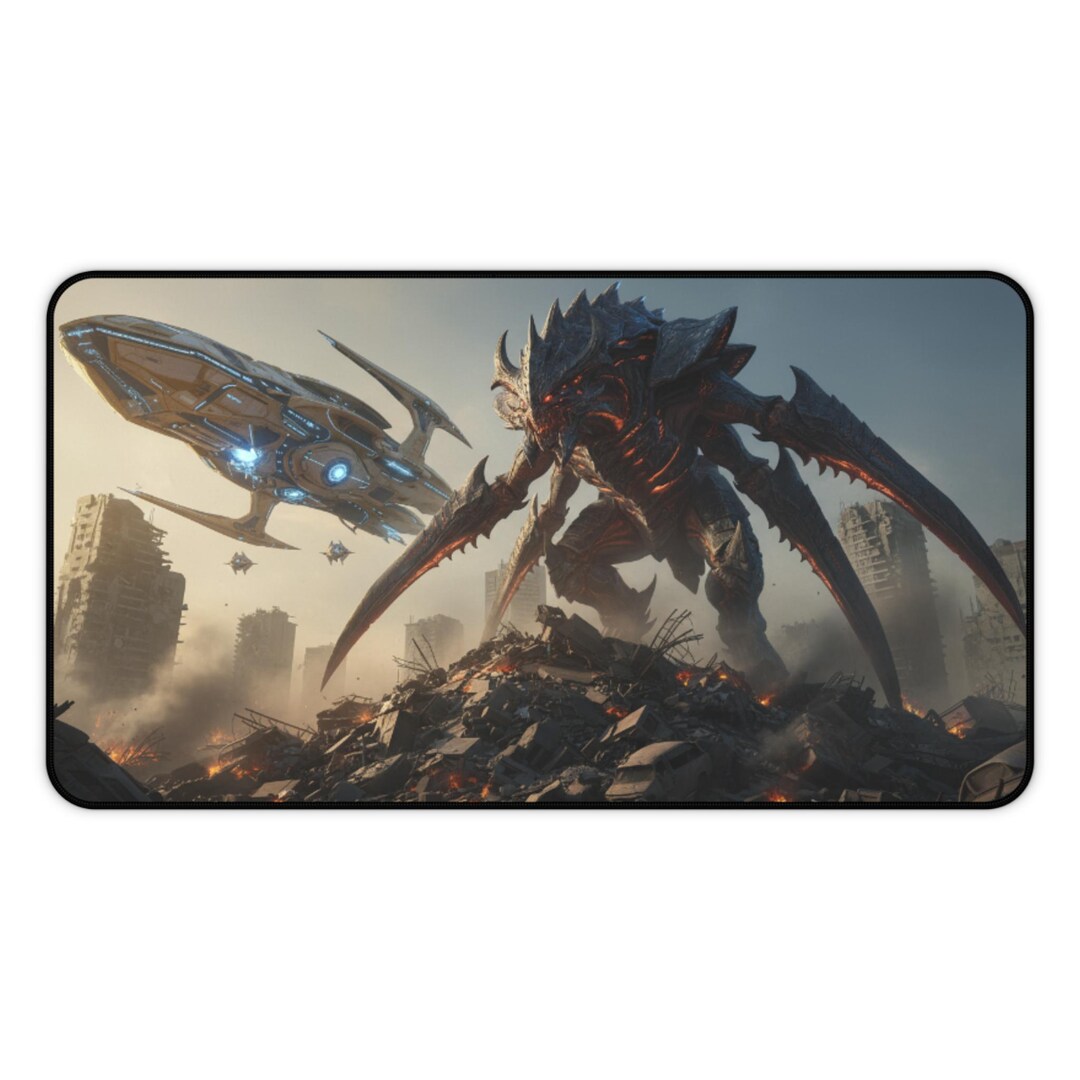 Custom Alien Spaceship Desk Mat, Alien Xenomorph and Extraterrestrial ...