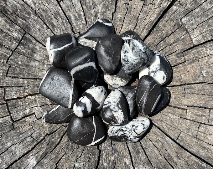 Beach Stones ~ Black and White Stone ~ Wishing Stones ~ Boho Zen Yoga ...