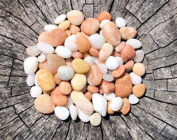 Natural Quartz Beach Stones ~ Milky Quartz Multi Color ~ Pebble Art ...