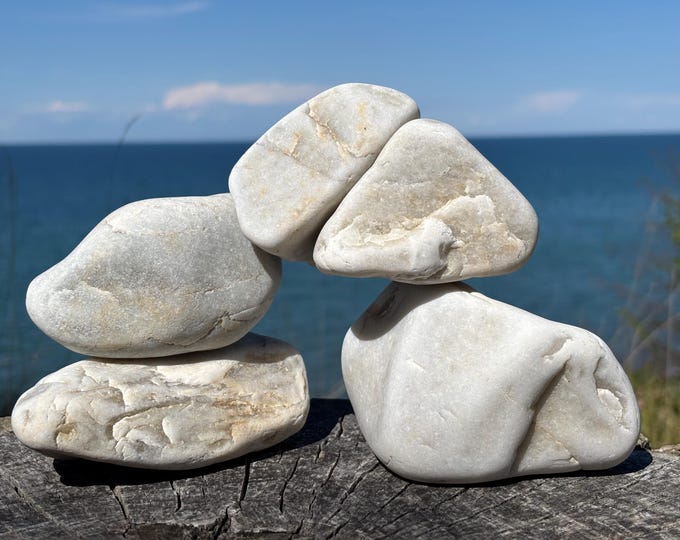 Large White Quartzite Beach Stones: Aquarium & Garden Decor - Etsy