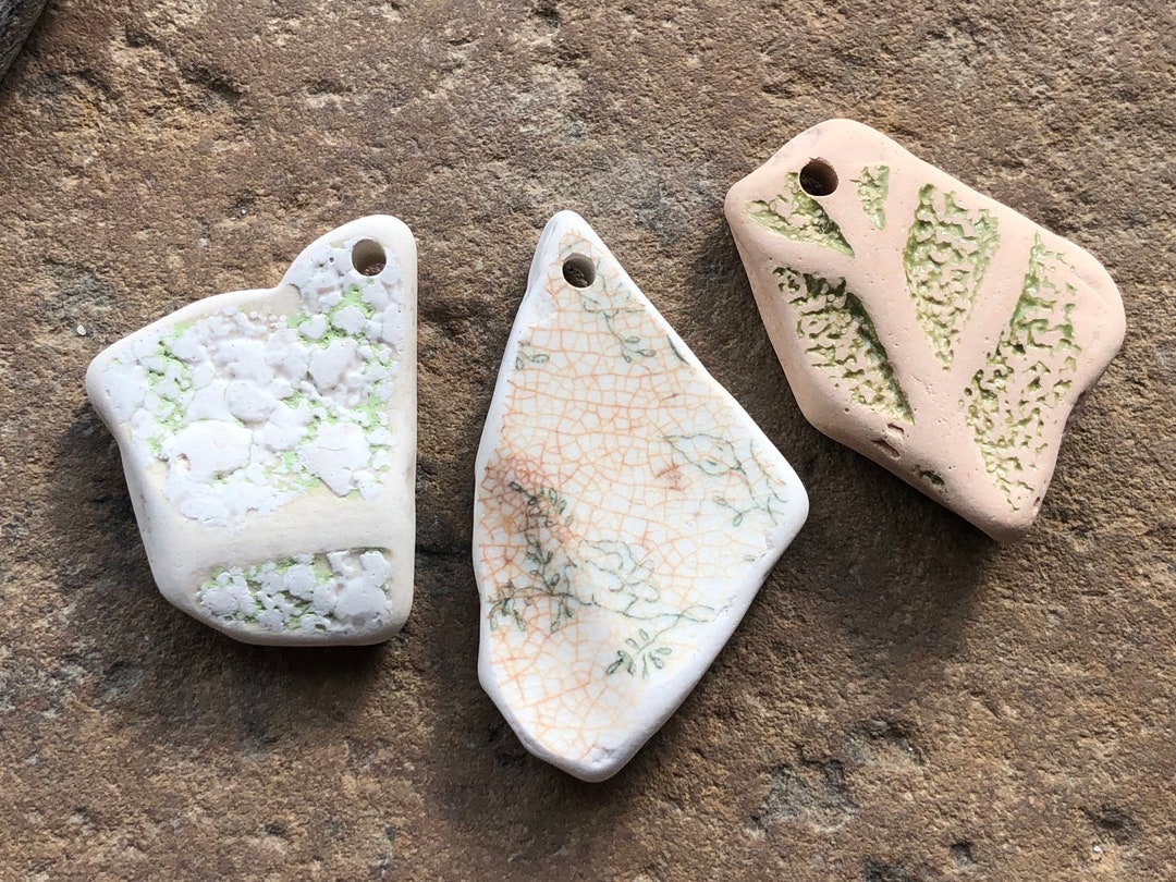 Unique Ceramic BEACH POTTERY Pendants Beach Glass Pendant Charms 2.5 Mm ...