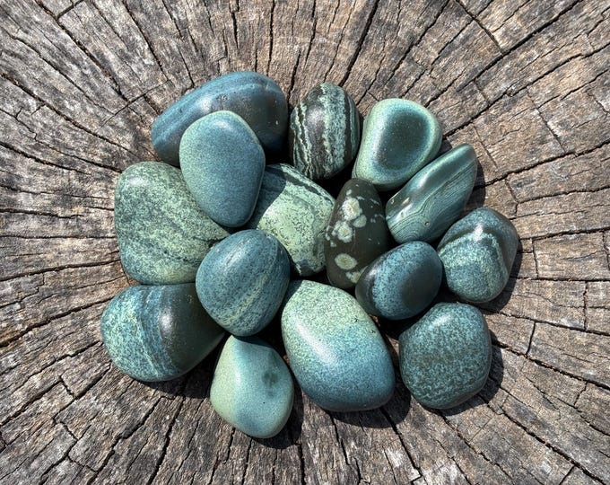 Beach Stone SLAG Garden Stones Blue Green Slag Stone Glass 1lb - Etsy