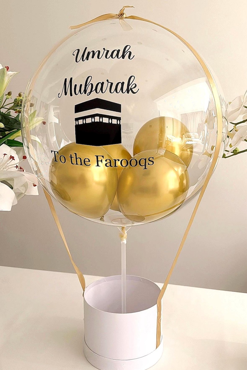 Personalised Bubble Balloon Hat Box for New Baby, Birthday, Anniversary ...