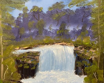 Oil, Painting, Bob Ross Style, Landscape, Happy Trees - Etsy