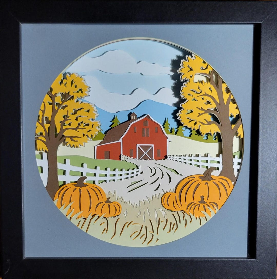 Fall Barn Scene 3D Multi Layered Shadowbox, Wall Hanging, Home Decor - Etsy