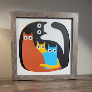 Cat Layered Paper Art Shadow Box | Modern Cat Wall Decor | Handmade ...